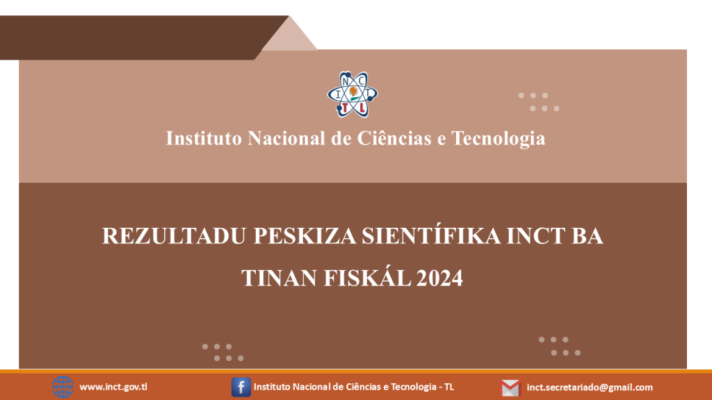 Relatóriu Peskiza 2024 – Instituto Nacional de Ciências e Tecnologia